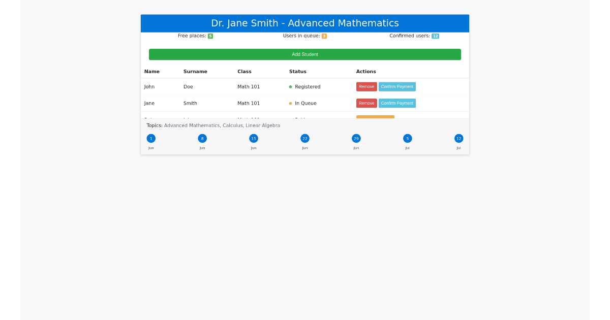 Efficient Student Management Popups with Bootstrap