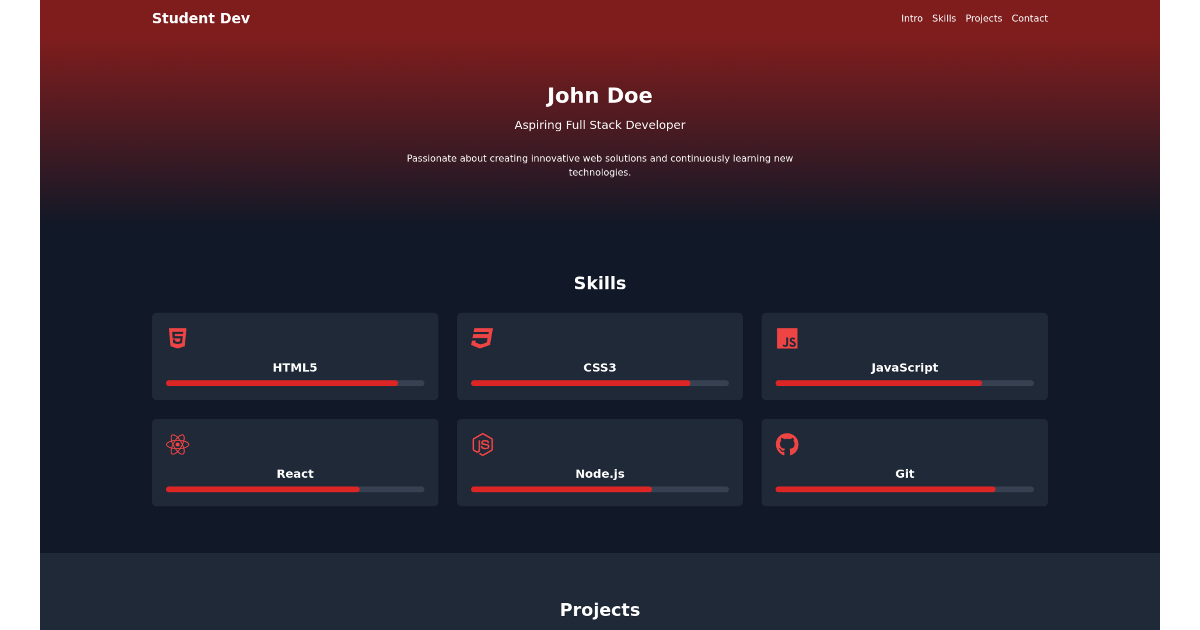 Portfolio - Free React, Tailwind Component