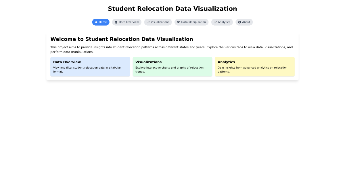 Student Relocation Data - Free React, Tailwind Component