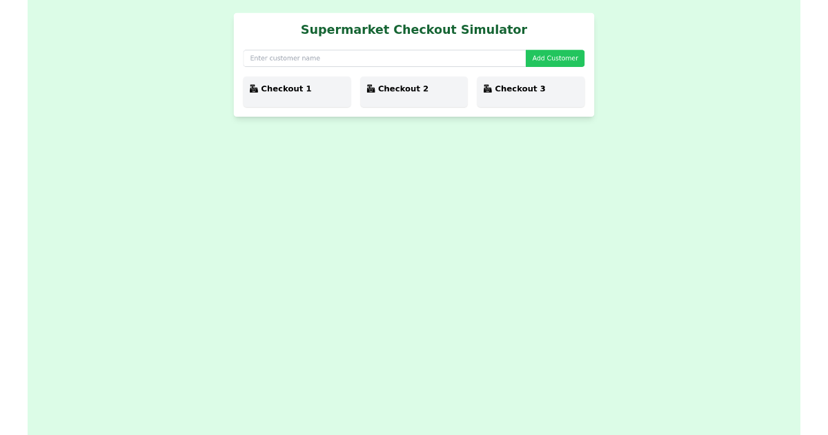 Supermarket Queue - Free React, Tailwind Component