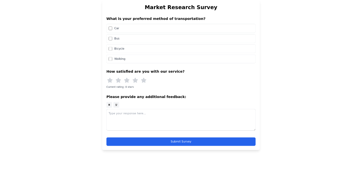 Survey Form - Free React, Tailwind Component