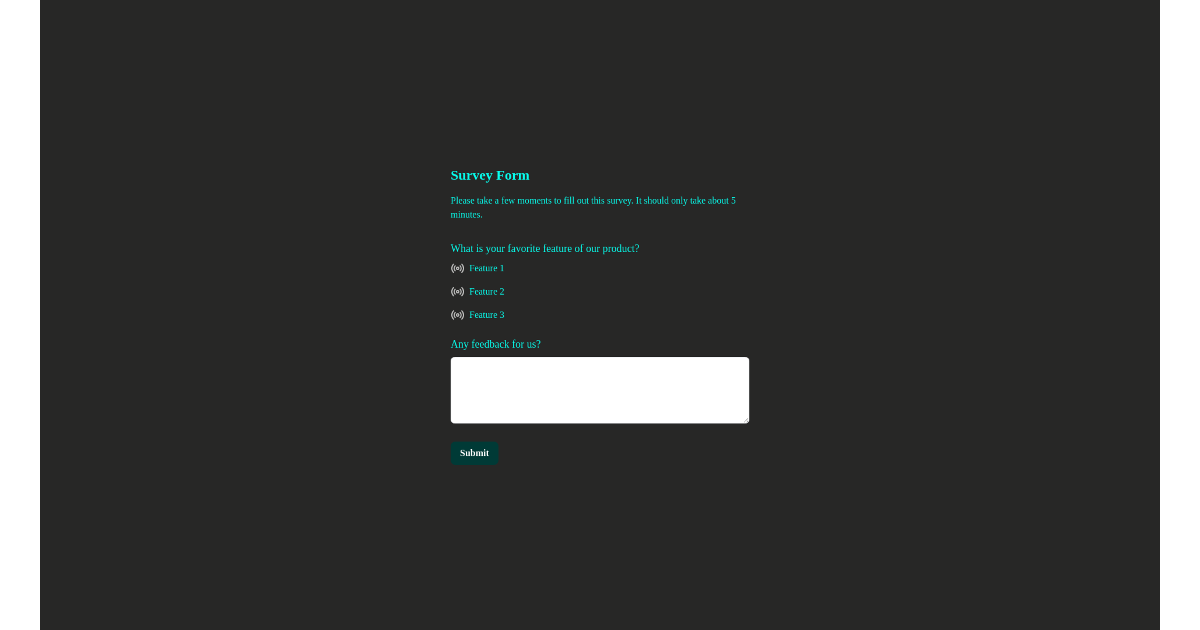 React Survey Form Design with Tailwind CSS | Easy & Customizable