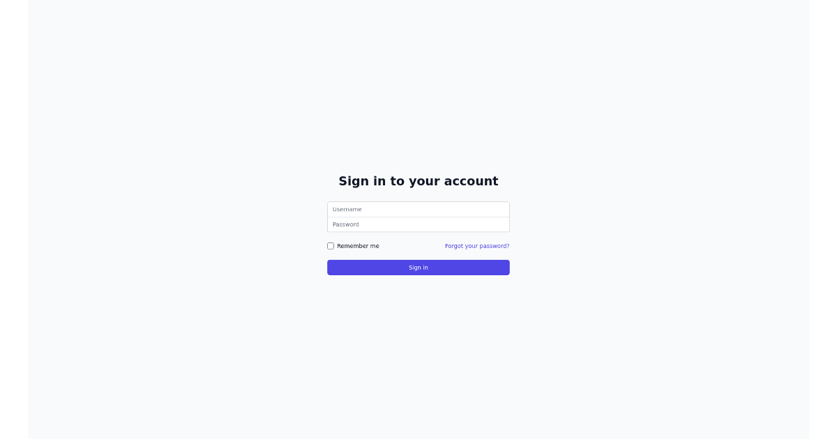 Username Password Form - Free React, Tailwind Component