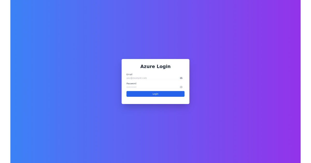 Azure B2 C Login - Free Html, Tailwind Component