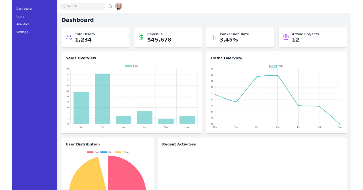 Build an Admin Dashboard with Tailwind and React
