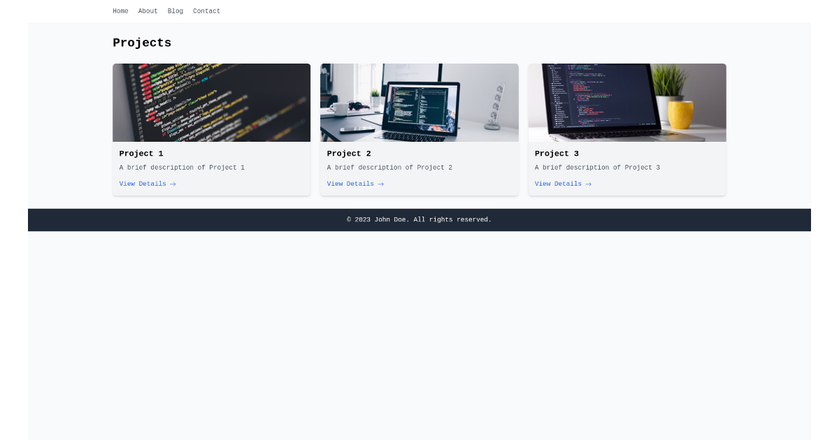 Personal Portfolio - Free React, Tailwind Component