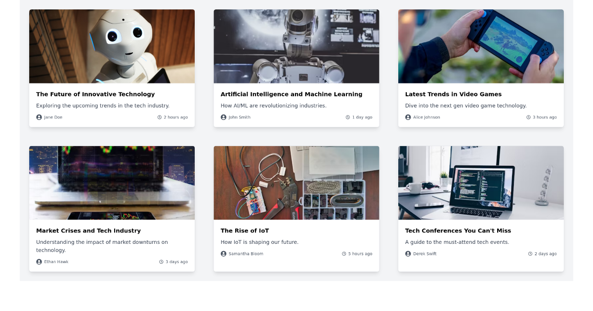 Article Grid - Free React, Tailwind Component