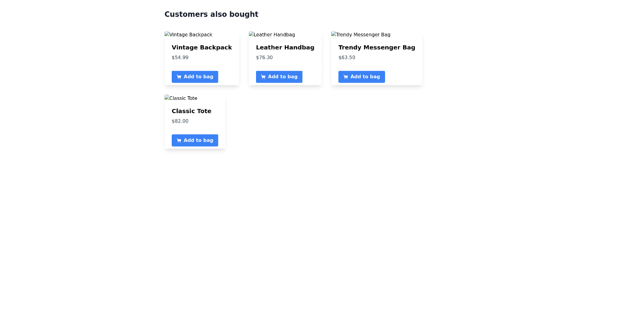 Customers Also Bought Section - Free React, Tailwind Component
