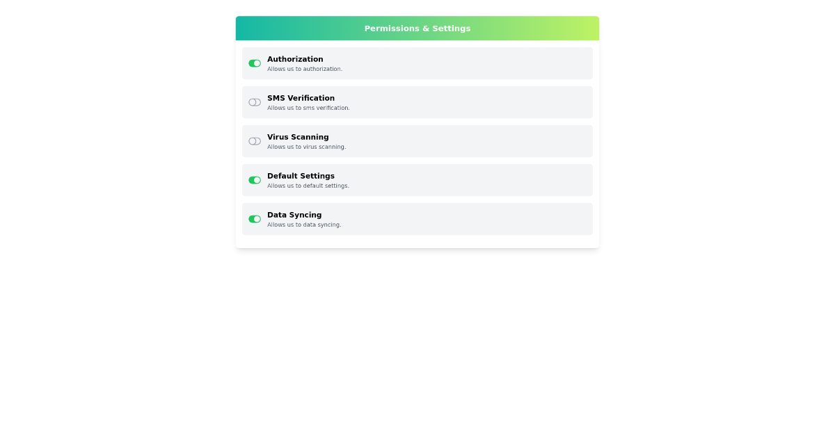 Permission Control Panel - Free React, Tailwind Component