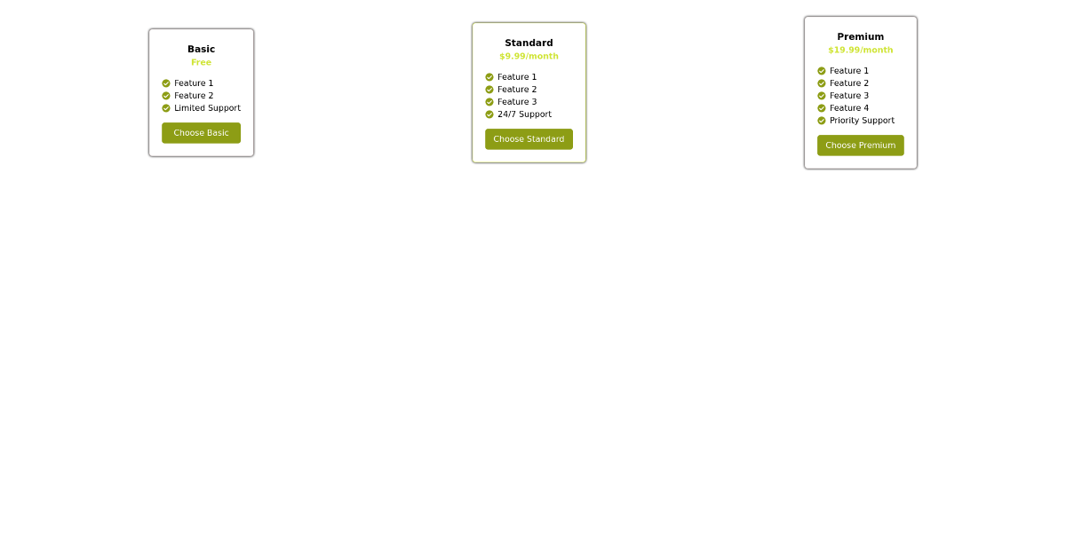 Pricing Tier Card - Free React, Tailwind Component