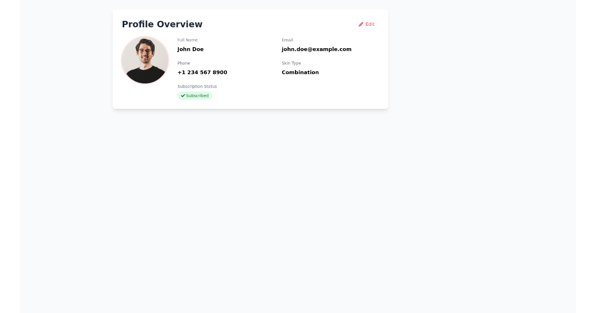 Customer Profile Component With Tailwind And React