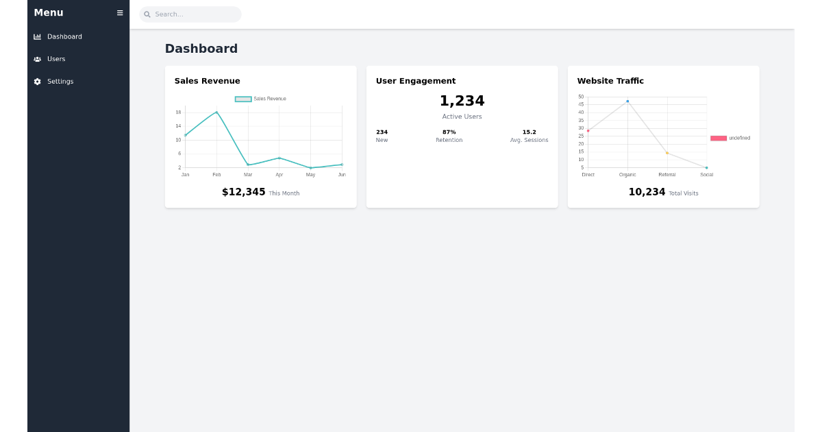Design a Dashboard Layout with Tailwind and React