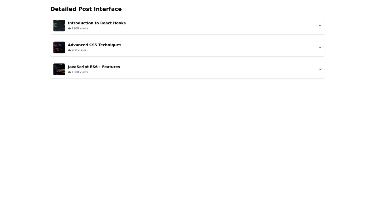 Detail Post Interface - Free React, Tailwind Component
