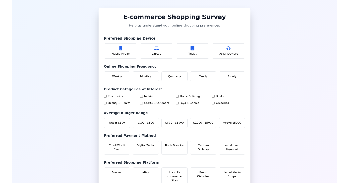 Survey Form - Free React, Tailwind Component