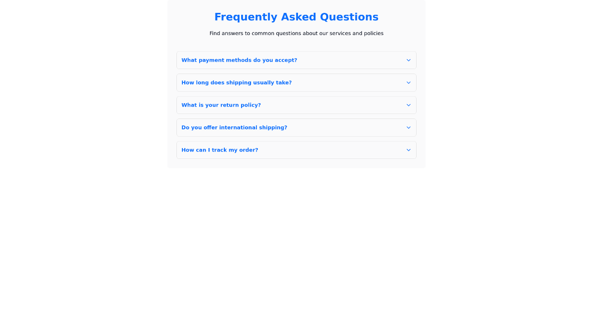 F a Q Section - Free React, Tailwind Component