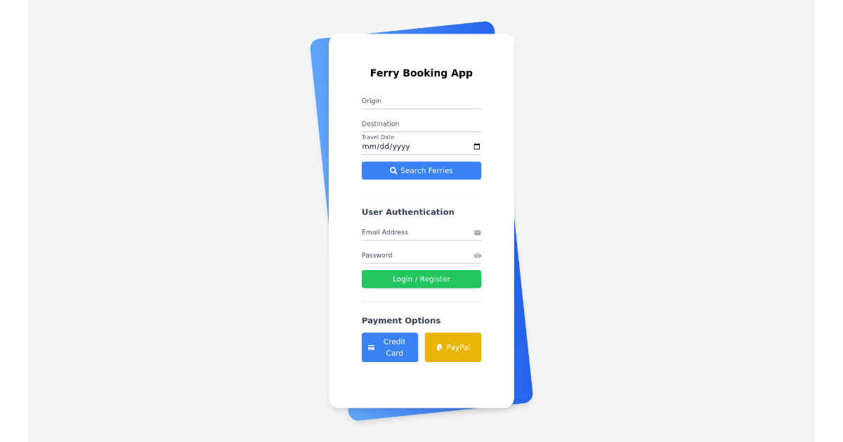 Ferry Booking App - Free React, Tailwind Component