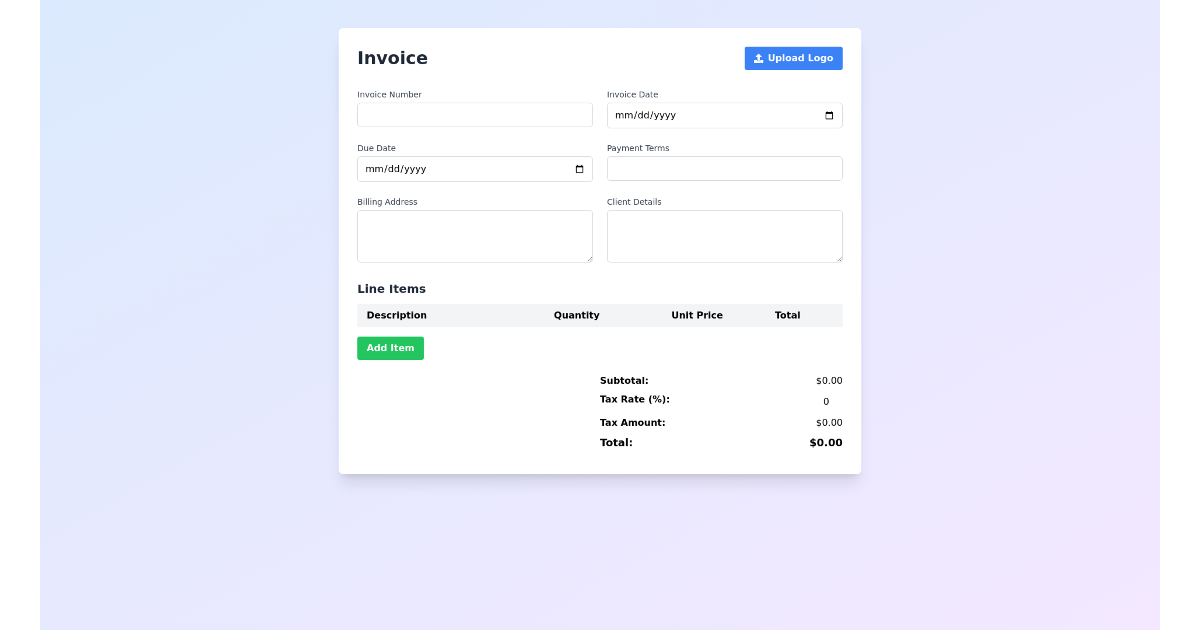 Invoice - Free React, Tailwind Component