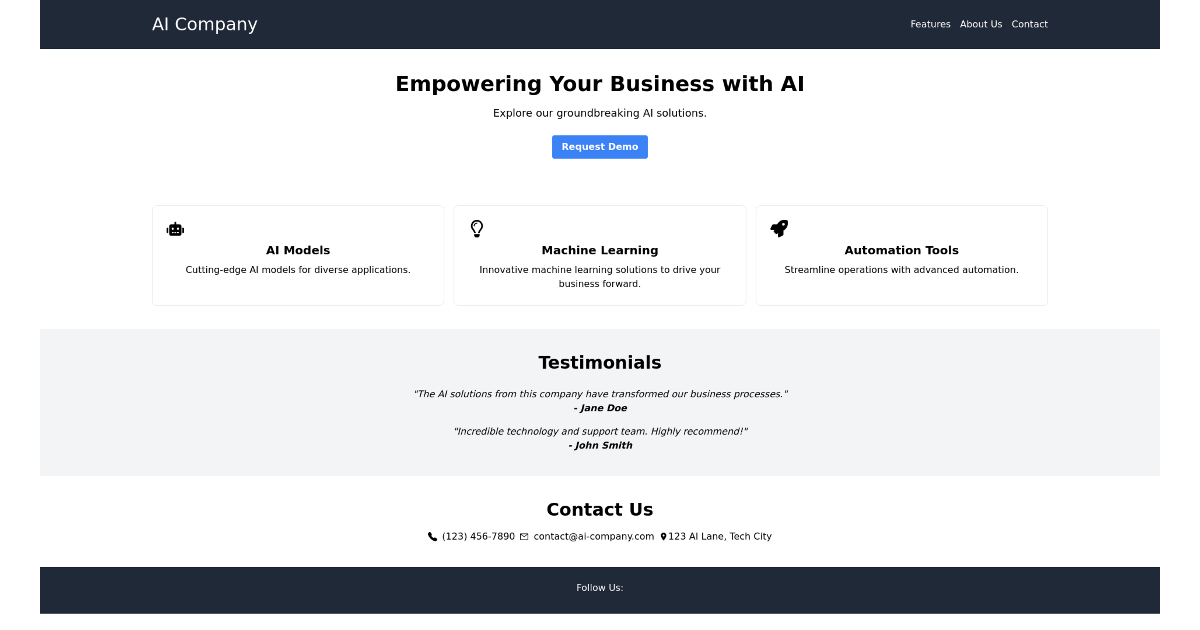 Landing Page - Free React, Tailwind Component