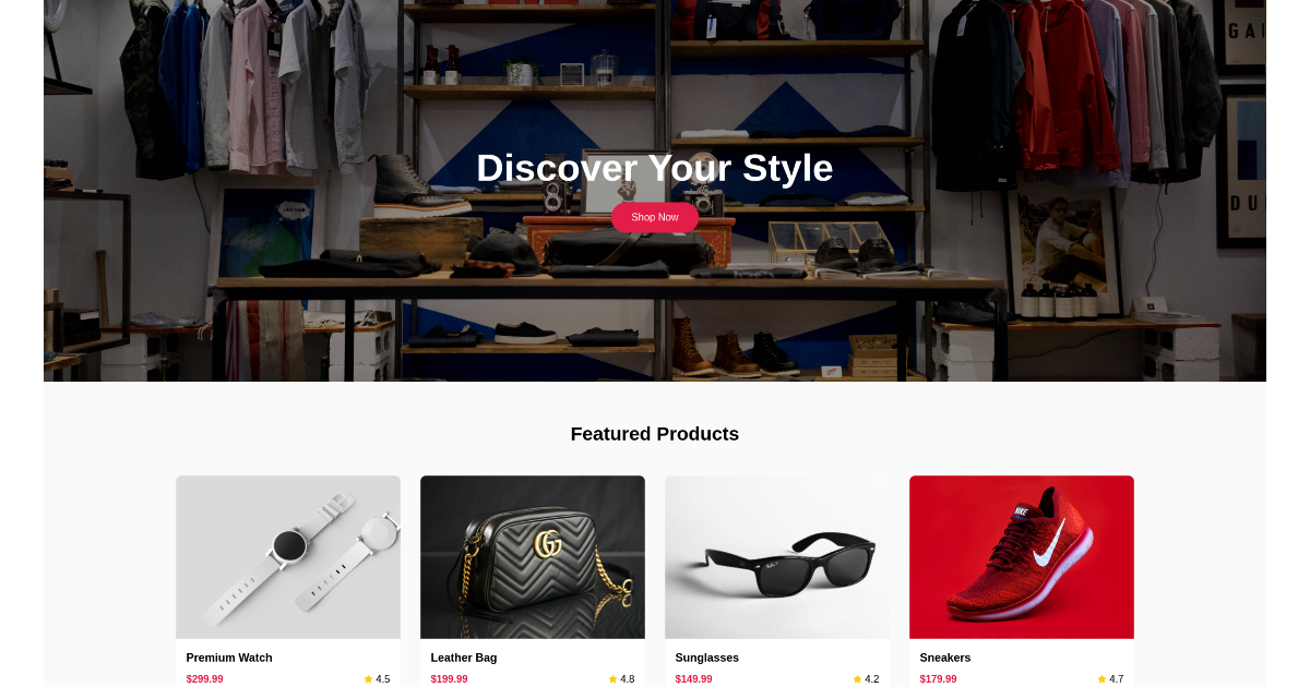 Ecommerce - Free React, Tailwind Component