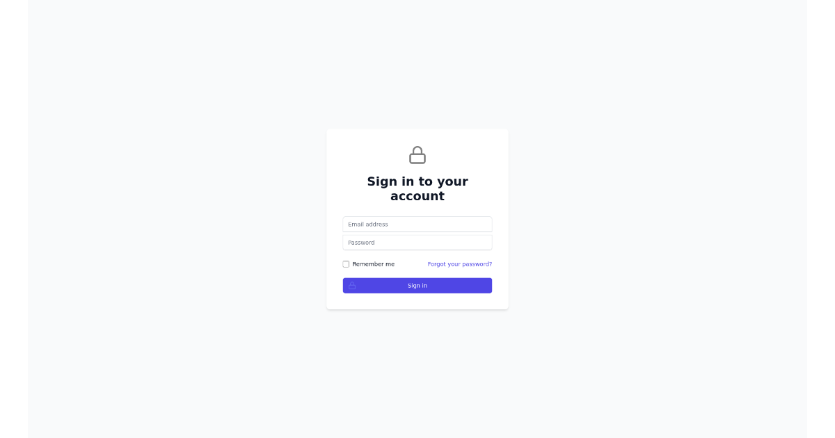 Tailwind React Login Card Component