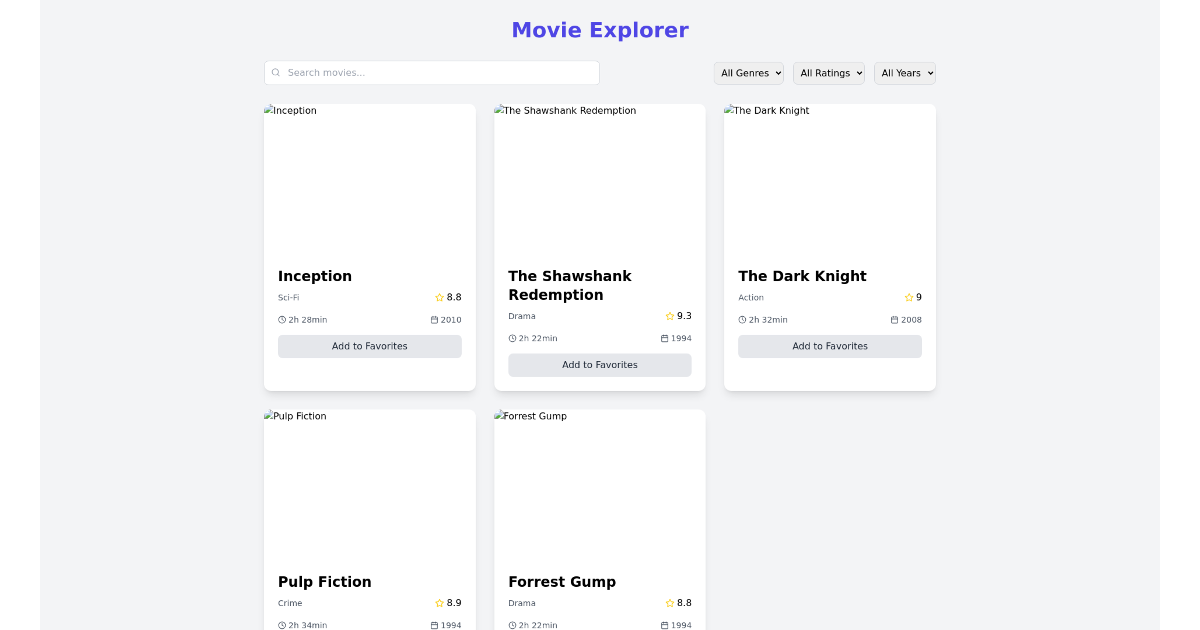 Movie App - Free React, Tailwind Component
