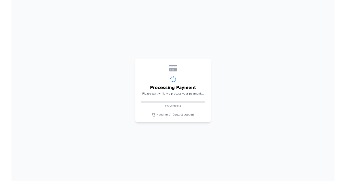 Payment Waiting Screen - Free React, Tailwind Component