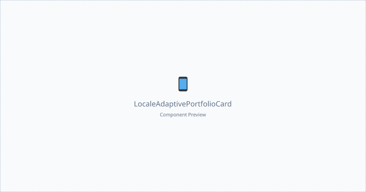 Locale Adaptive Portfolio Card - Free React, Tailwind Component