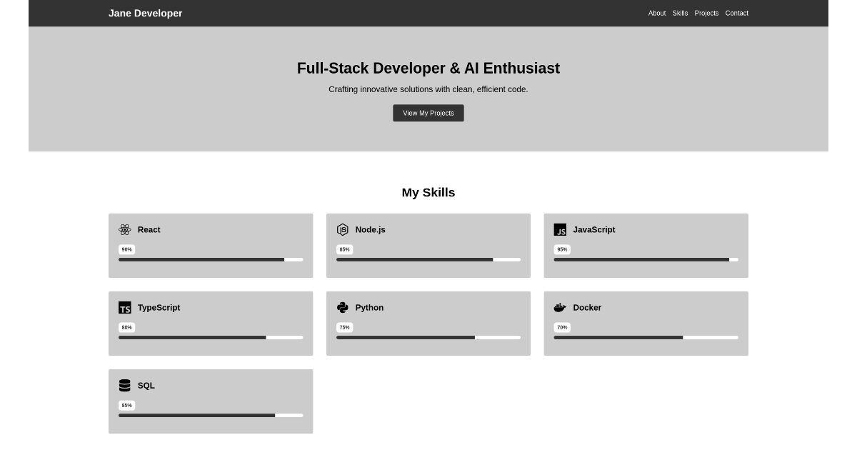 Portfolio Layout - Free React, Tailwind Component