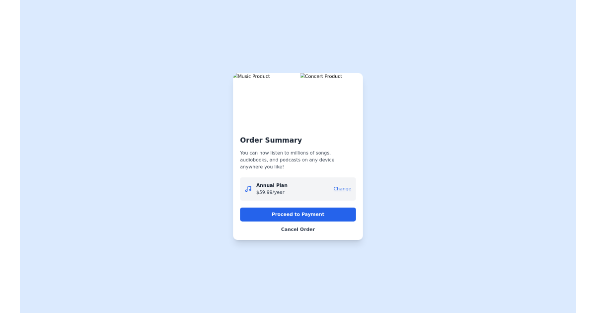 Order Summary - Free React, Tailwind Component