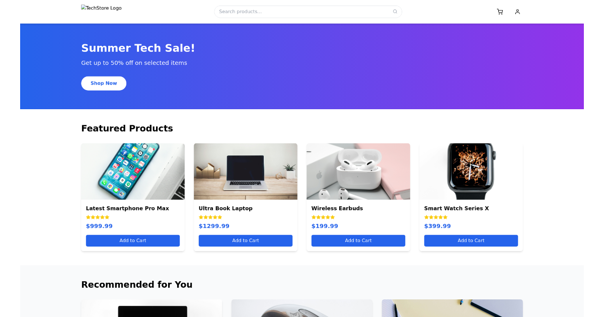 Home Page - Free React, Tailwind Component