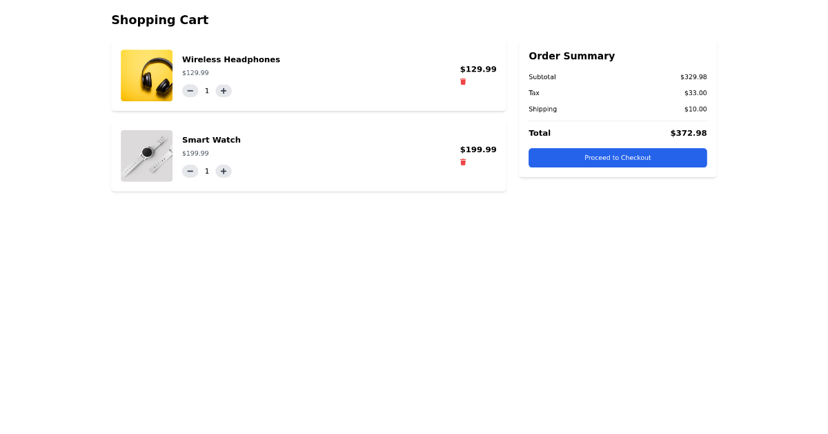 Tailwind React Shopping Cart - Enhance Your UI