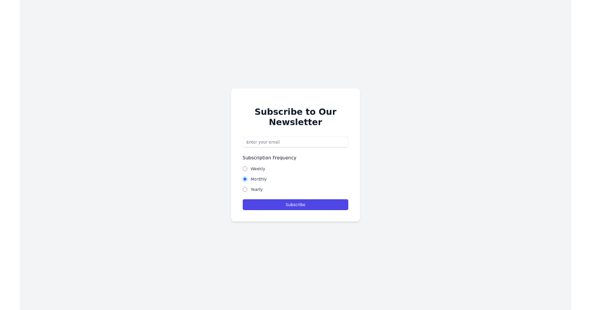 Subscription Form - Free React, Tailwind Component