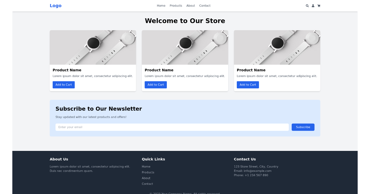 Web Template - Free React, Tailwind Component