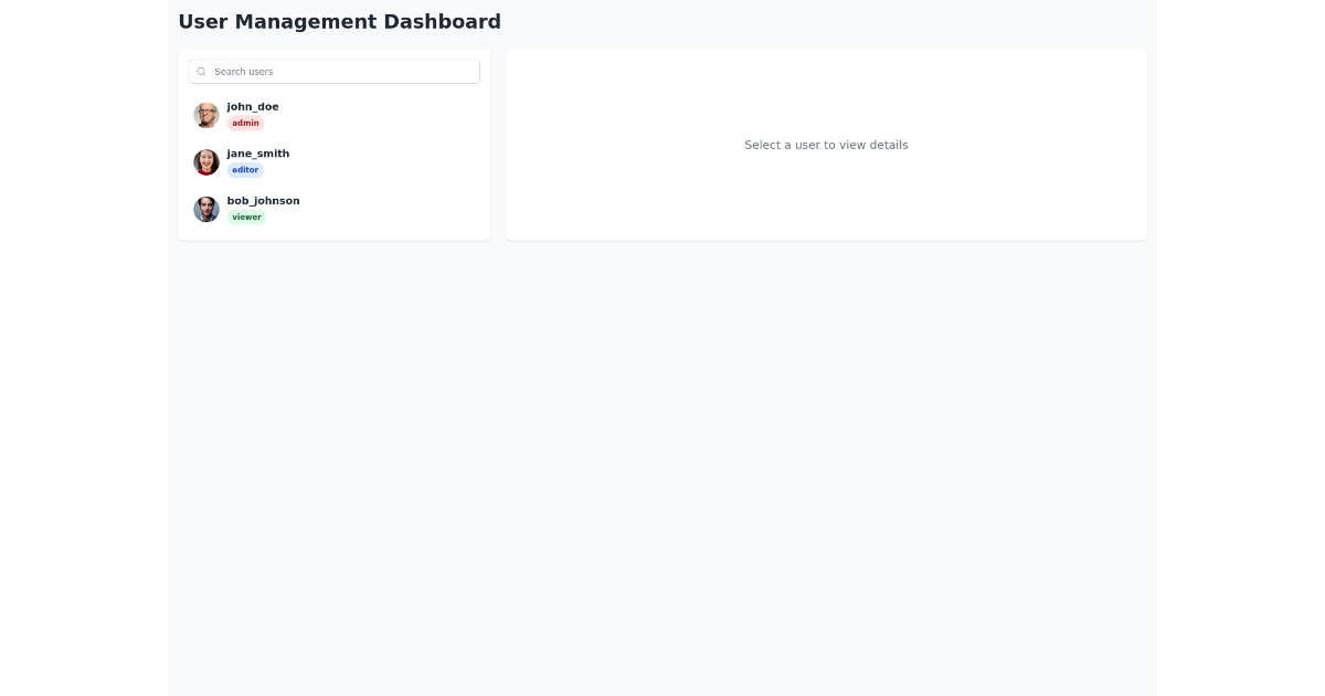 User Management Dashboard - Free React, Tailwind Component