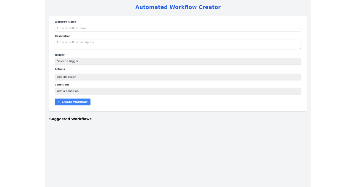 Automated Workflow Interface - Free React, Tailwind Component
