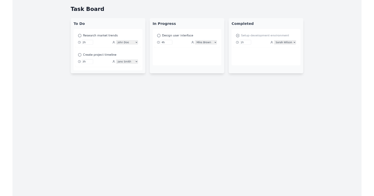 Create a Dynamic Task Board with React and Tailwind CSS