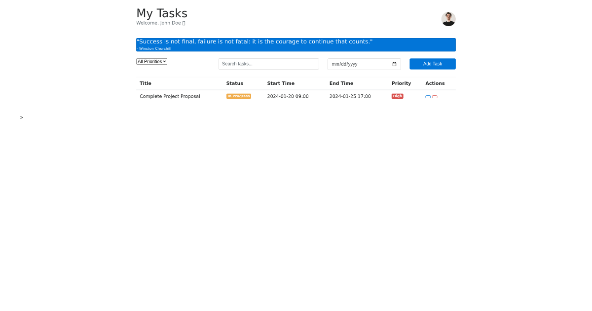 Task Management Dashboard - Free Html, Bootstrap Component