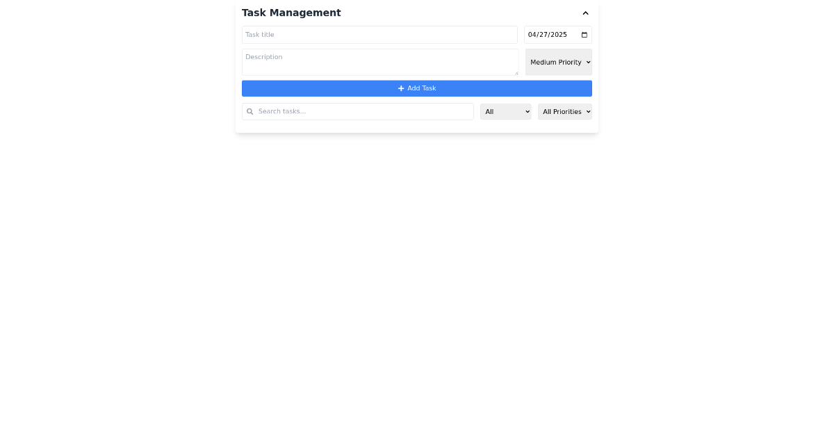 Task Management Panel - Free React, Tailwind Component