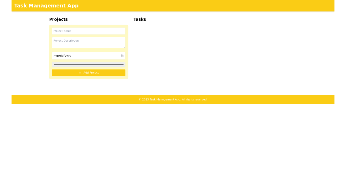React Task Management App with Tailwind CSS - Projects & Tasks