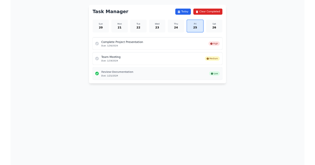 Task Manager - Free React, Tailwind Component