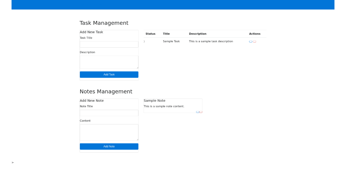 Tasks Notes Manager - Free Html, Bootstrap Component