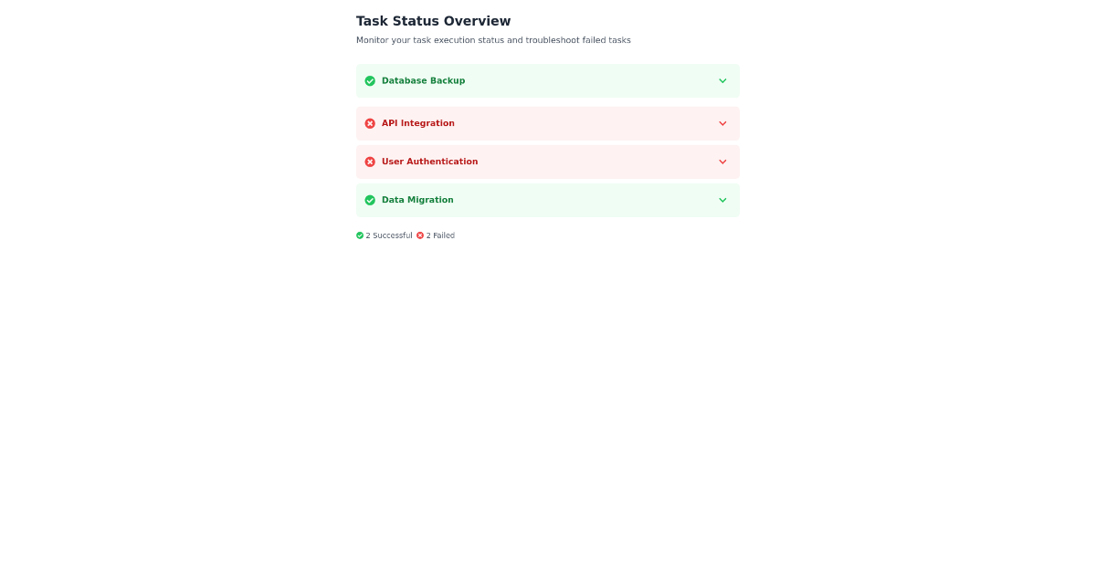 React Task Status Visualizer with Tailwind CSS - Troubleshoot and Resolve