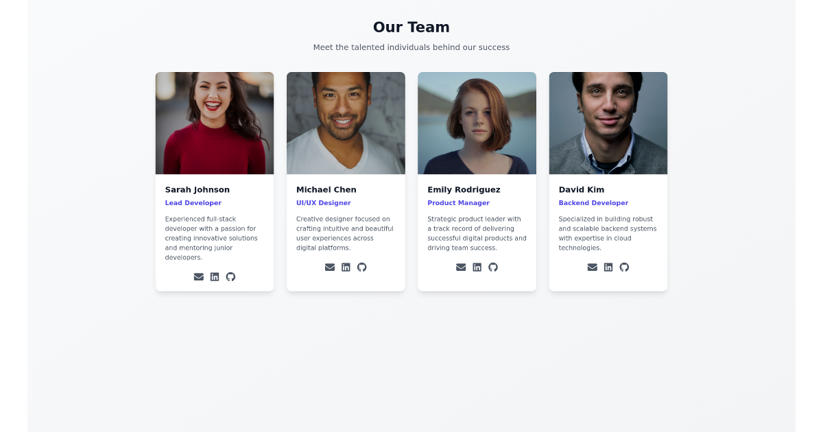 Team Page - Free React, Tailwind Component