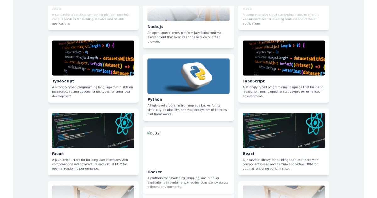 Technologies - Free React, Tailwind Component