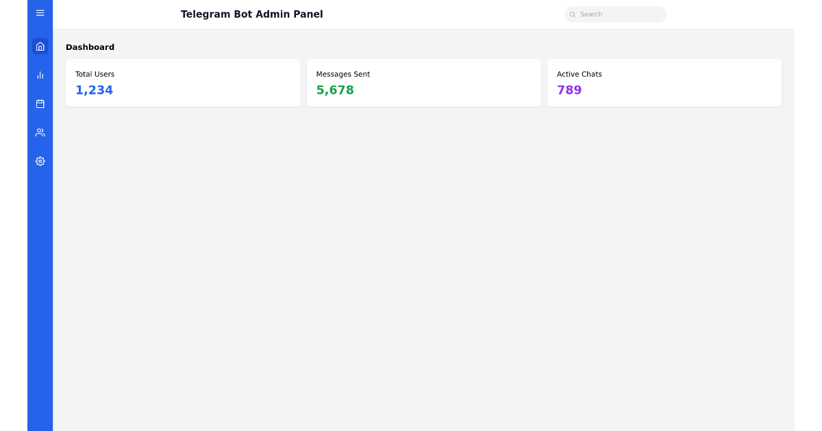 Telegram Bot Admin Panel - Free React, Tailwind Component