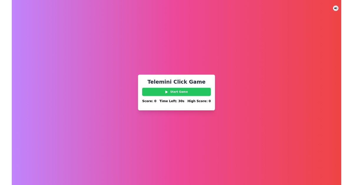 Telemini App Game Click Component with React and Tailwind