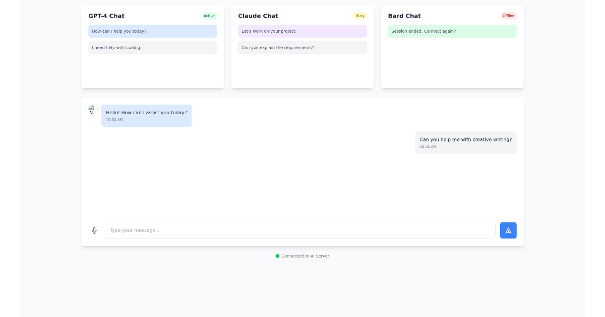 A I Chat Interface - Free Html, Tailwind Component