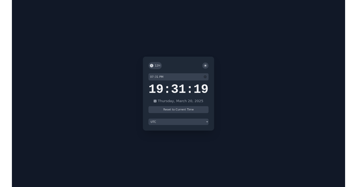 Clock - Free React, Tailwind Component
