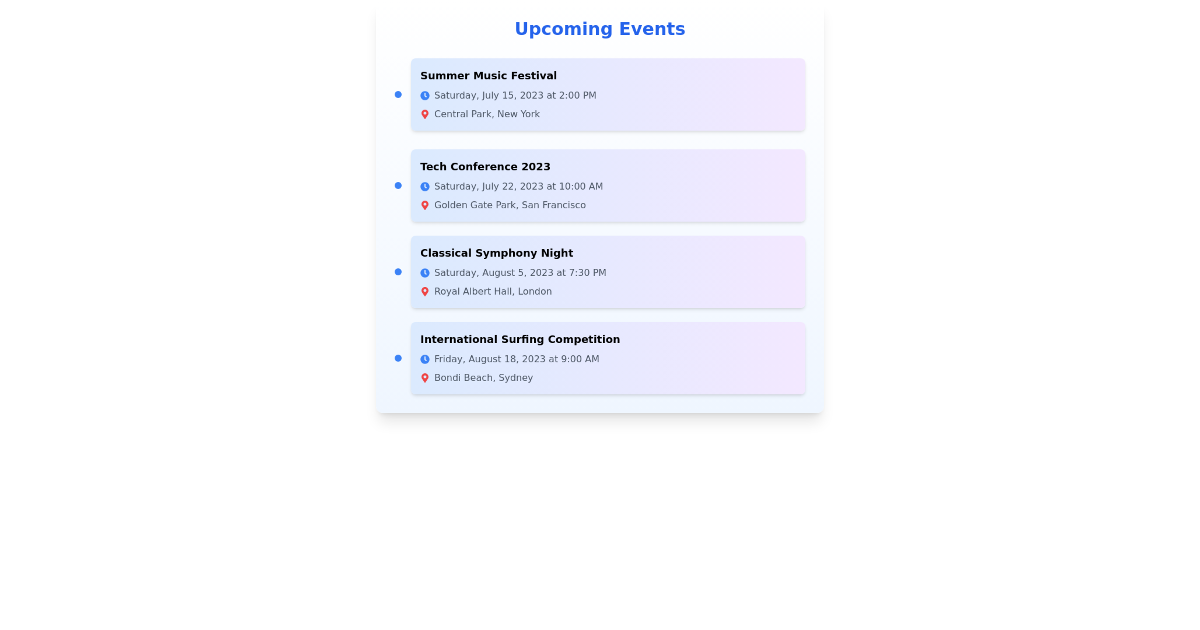 Events - Free React, Tailwind Component