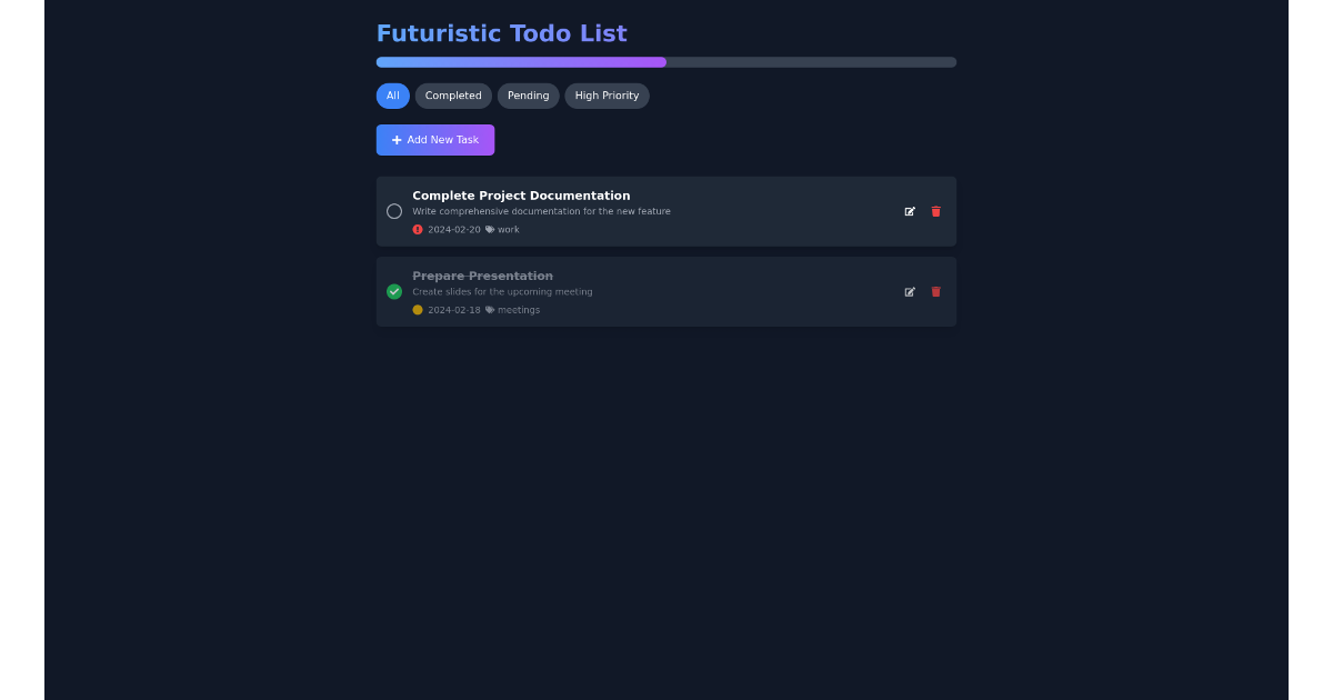 Todo App - Free React, Tailwind Component